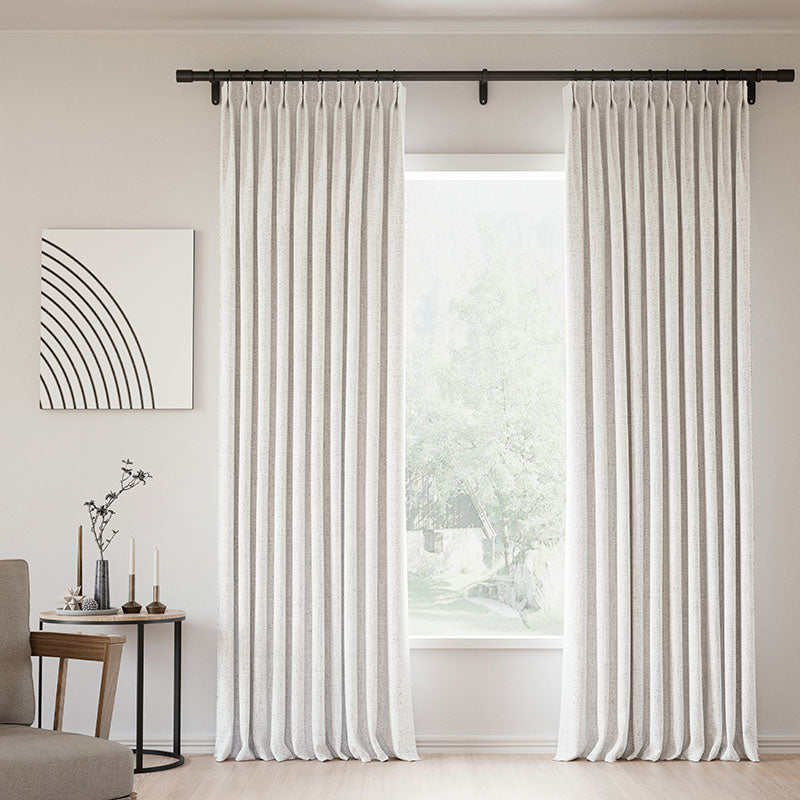White lined curtains store