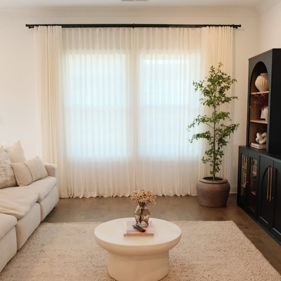 Cloud Linen Sheer Curtains Drape Pleated – Homerilla